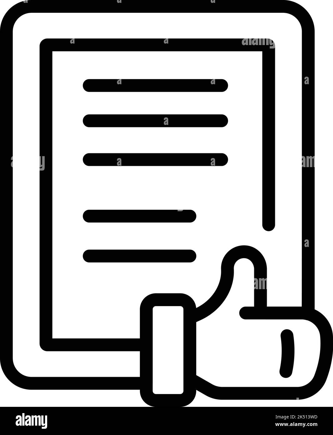 Thumb up review icon outline vector. Feedback service. Report opinion ...
