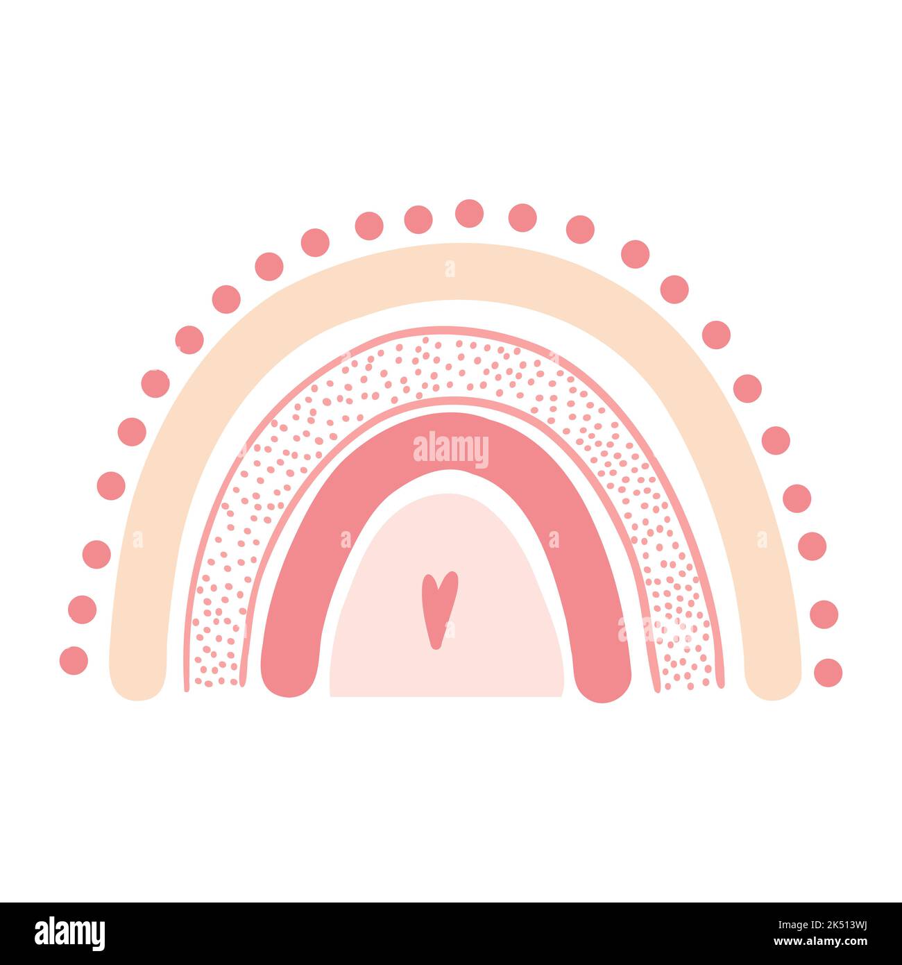 Hand drawn cute cartoon rainbow. Vector illustration of modern ...