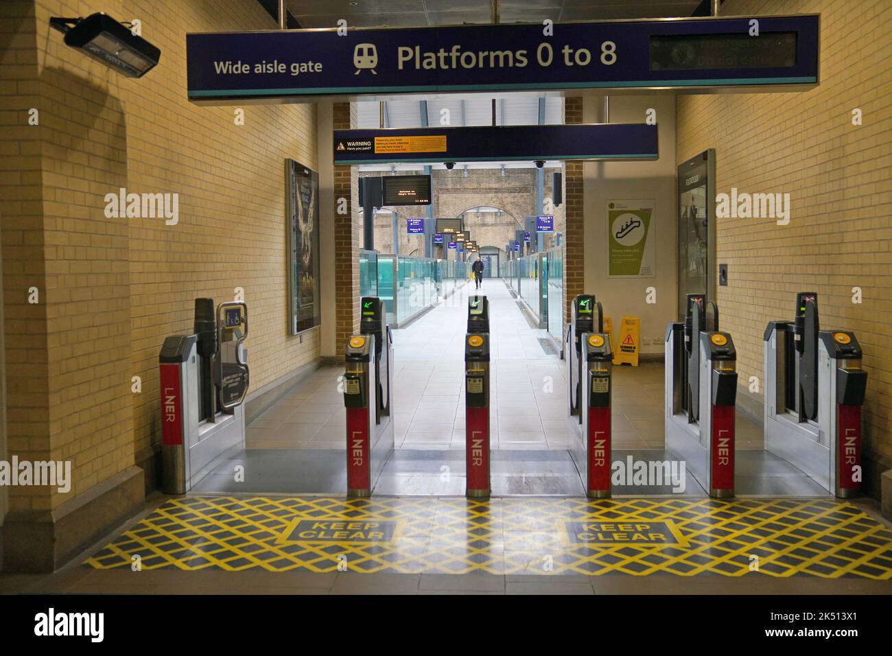 A deserted Kings Cross station in London, as members of the drivers ...