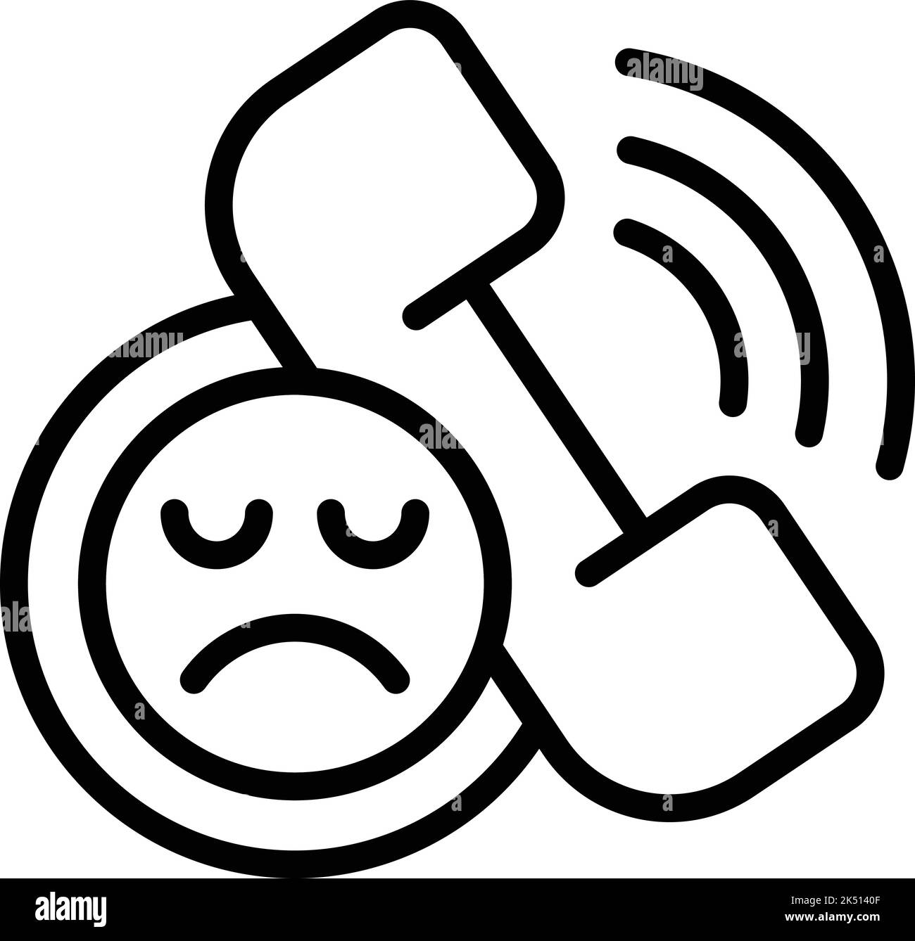 Bad feedback call icon outline vector. Customer service. Online survey ...