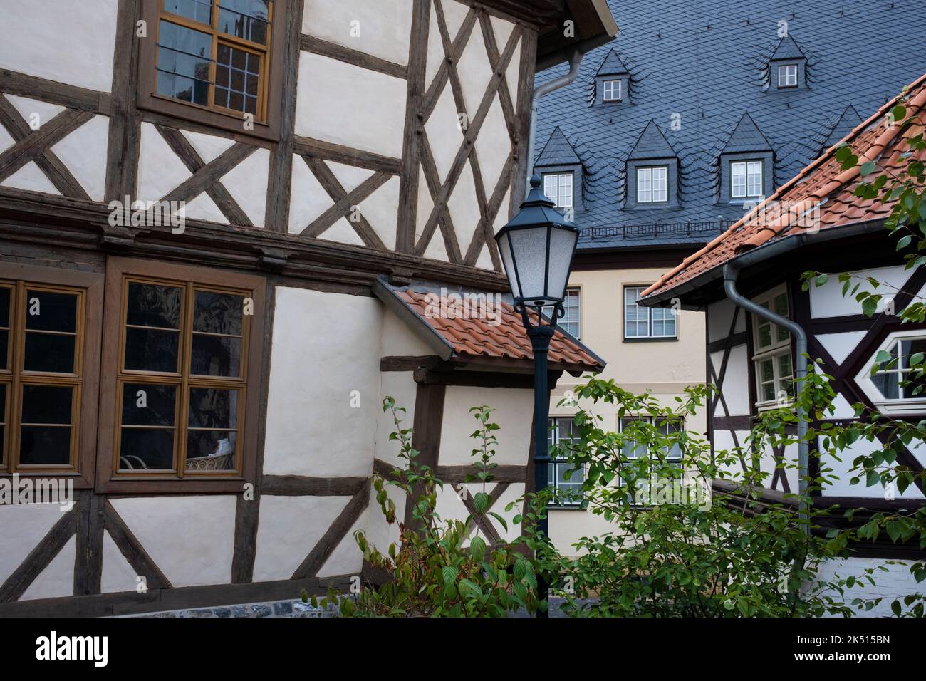 Old timbered building of streets in Wernigerode, Lower Saxony , Harz ...