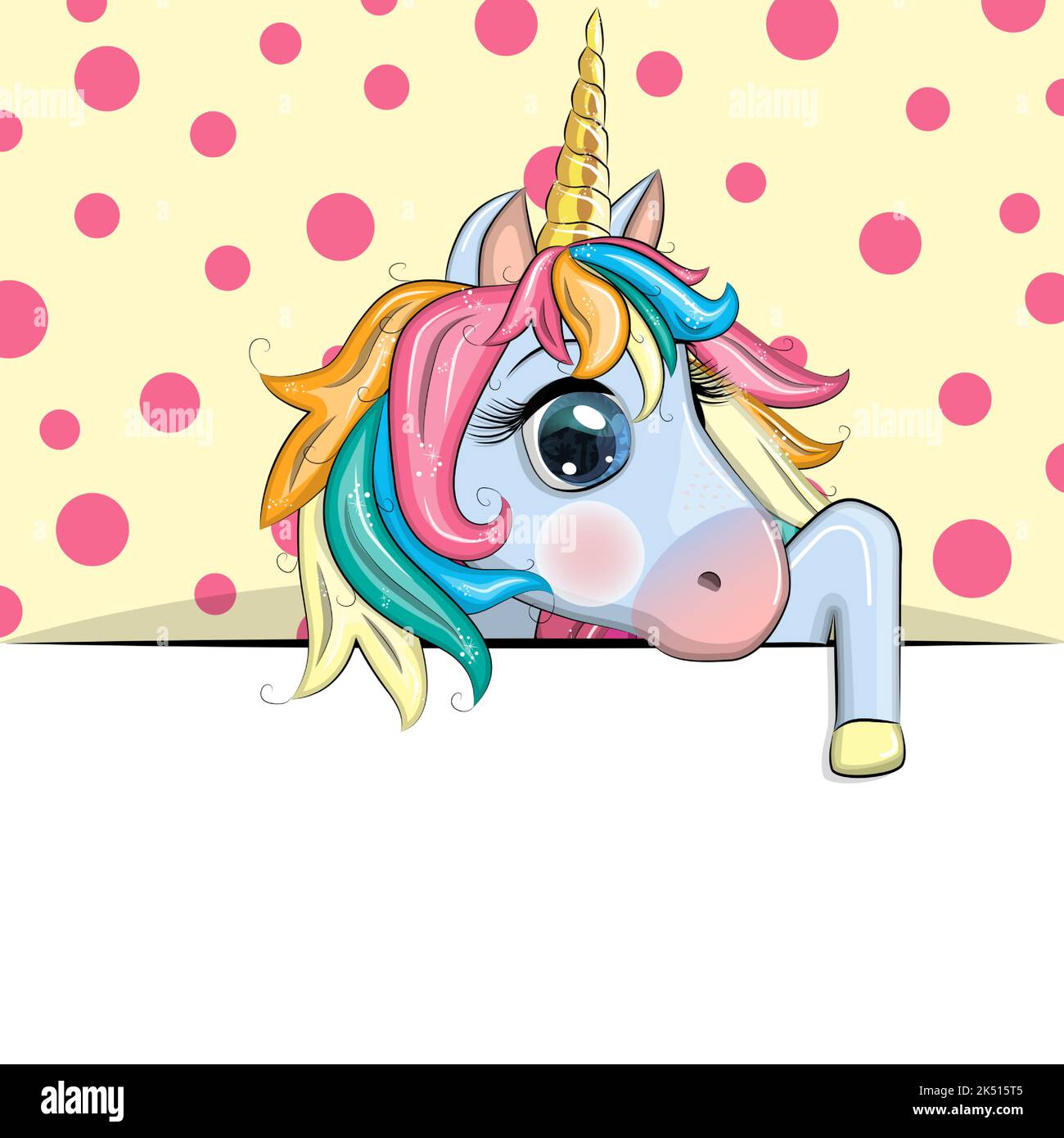 Greeting card cute cartoon animal holding a poster with place for text ...