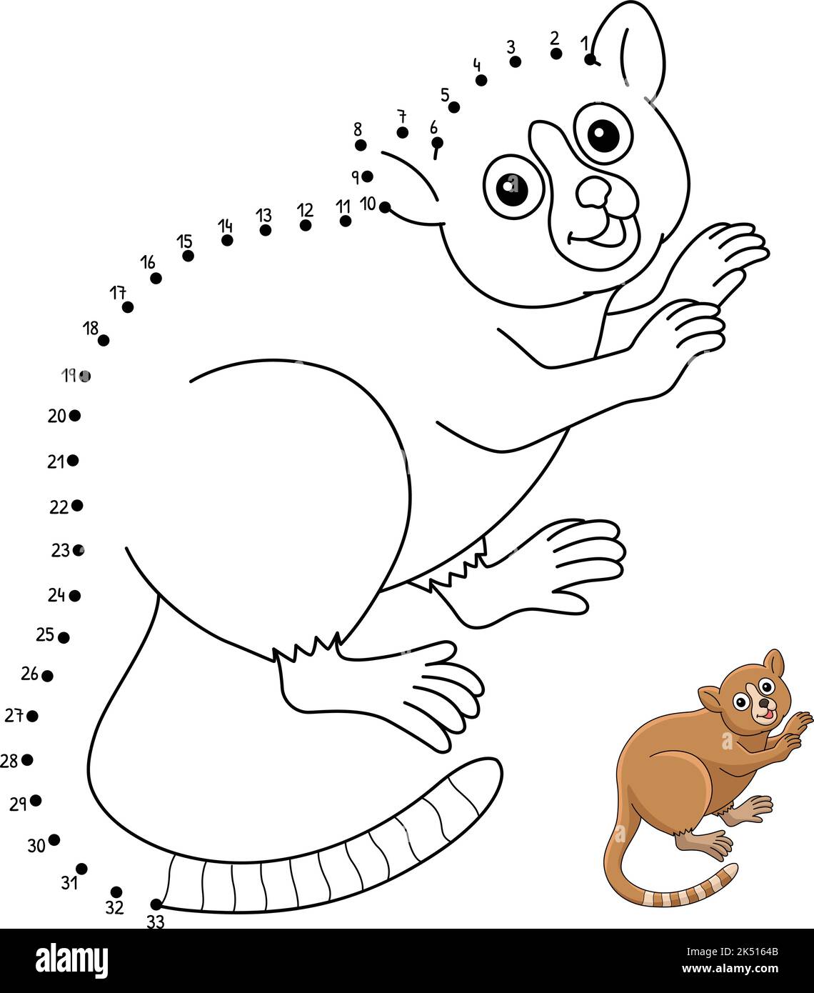 Dot to Dot Mouse Lemur Isolated Coloring Page Stock Vector Image & Art - Alamy
