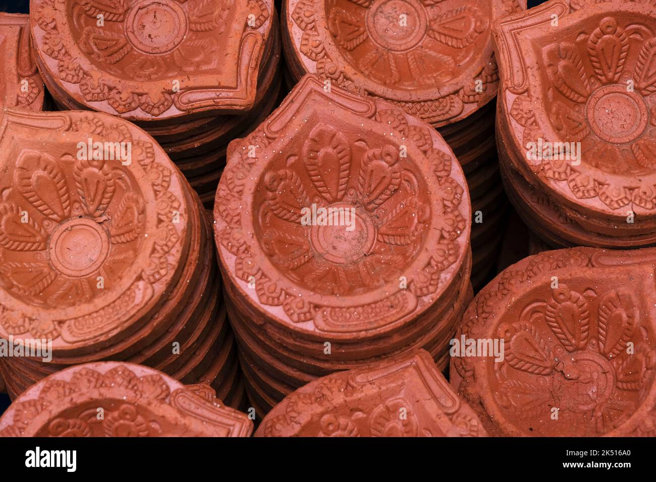 diya or clay lamp at market during Diwali festival in India Stock Photo ...