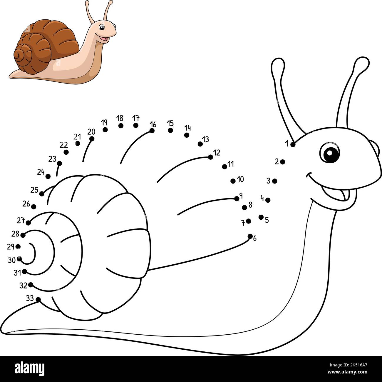 Dot to Dot Snail Animal Isolated Coloring Page Stock Vector Image & Art - Alamy