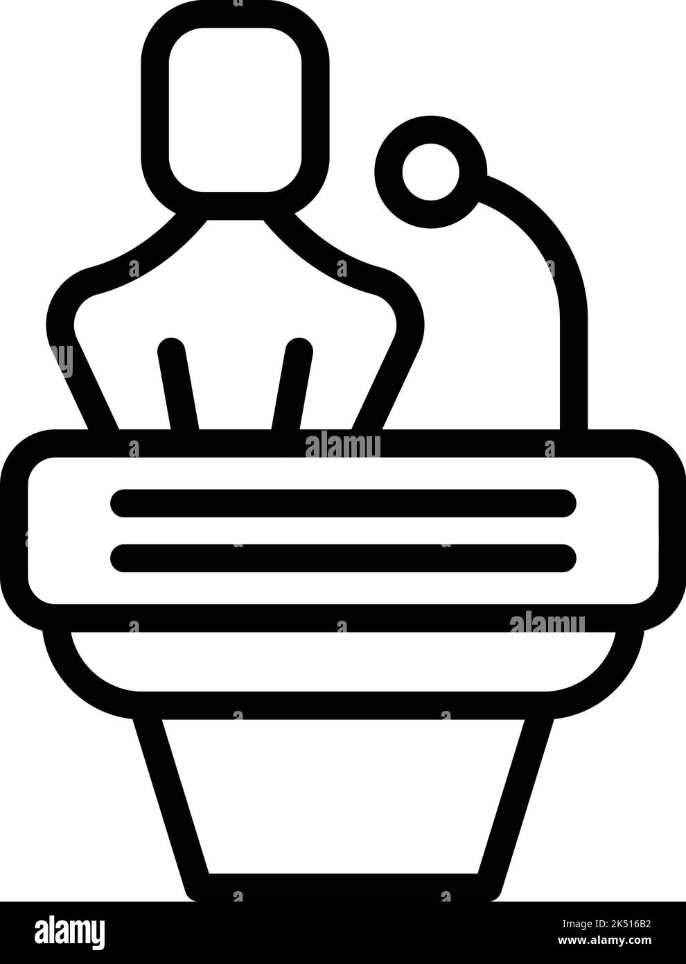 Speaker staff training icon outline vector. Seminar meeting. Online ...