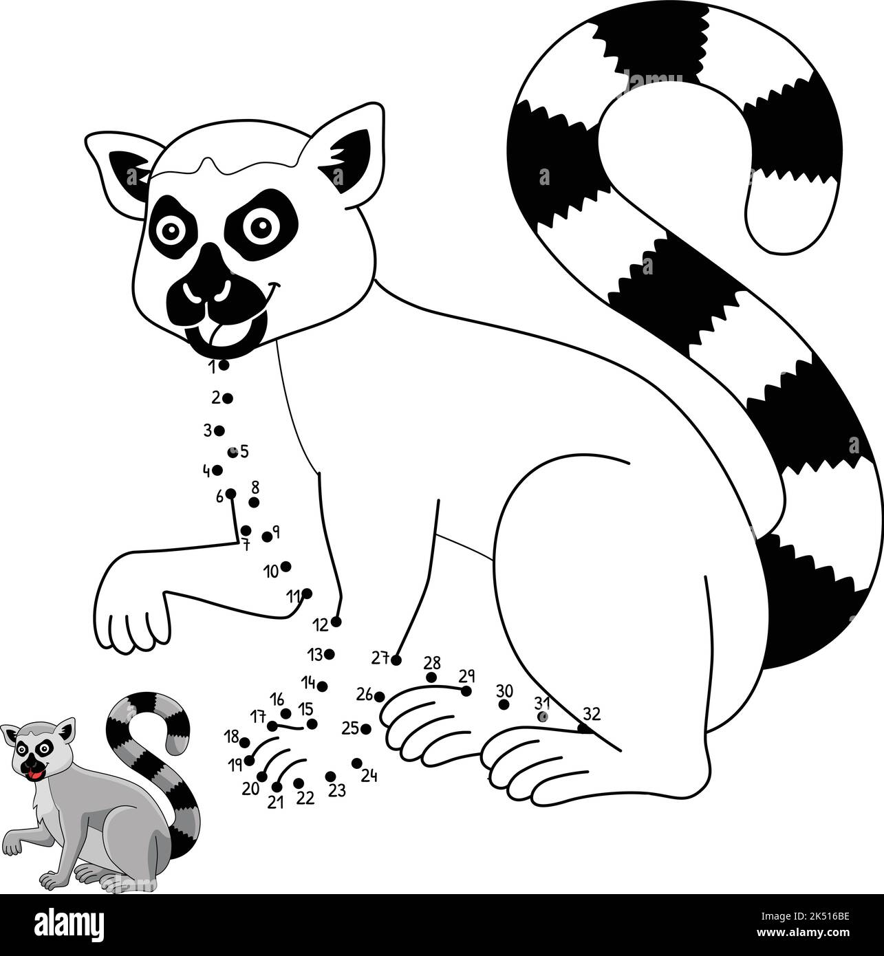 Dot to Dot Katta Animal Isolated Coloring Page Stock Vector Image & Art ... Dot to Dot Katta Animal Isolated Coloring Page Stock Vector Image & Art ...