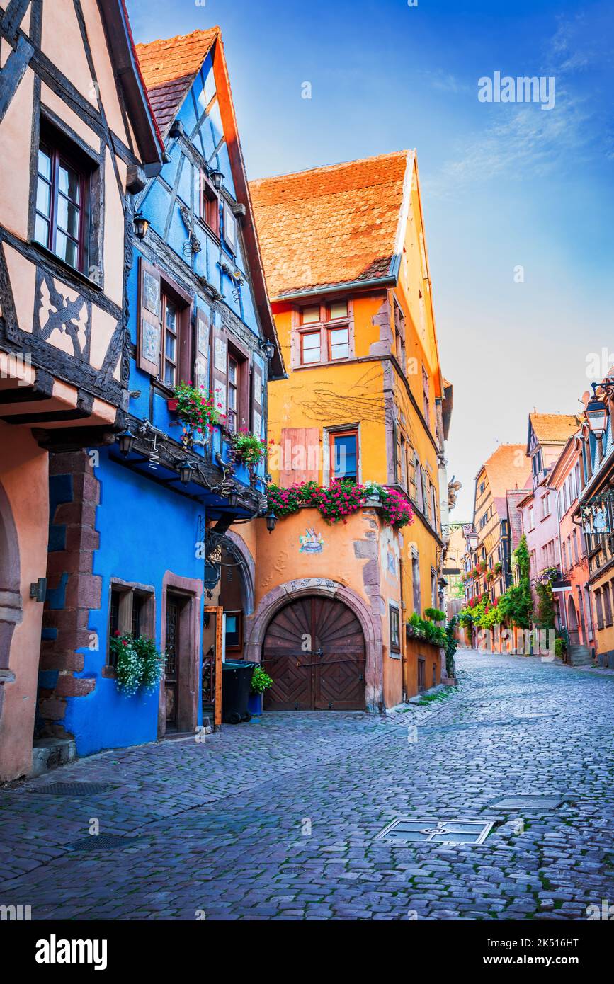 Riquewihr, Alsace. Most beautiful villages of France. Famous vine route ...