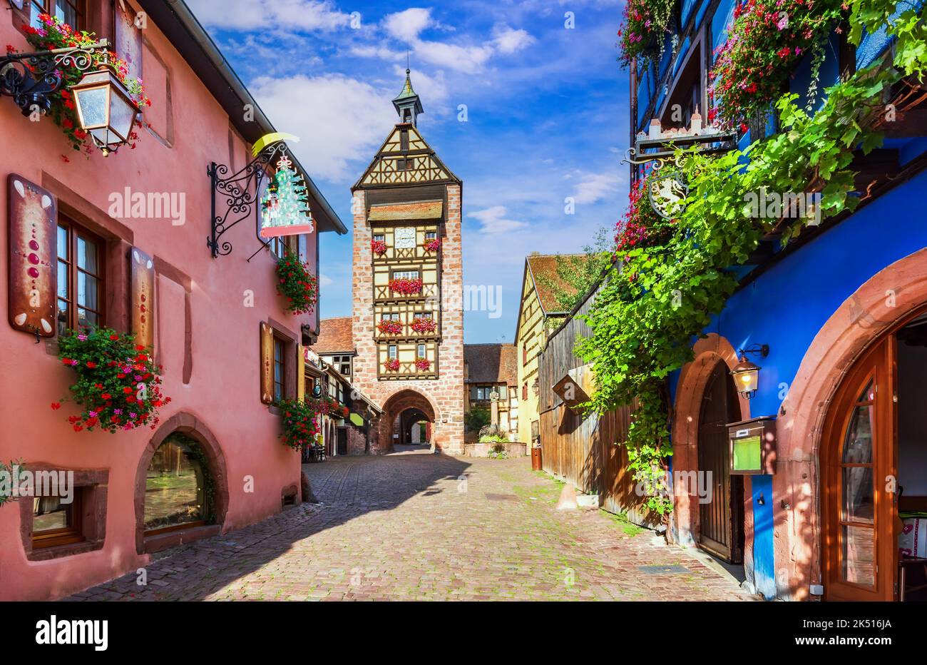 Riquewihr, Alsace. Most beautiful villages of France. Famous vine route ...