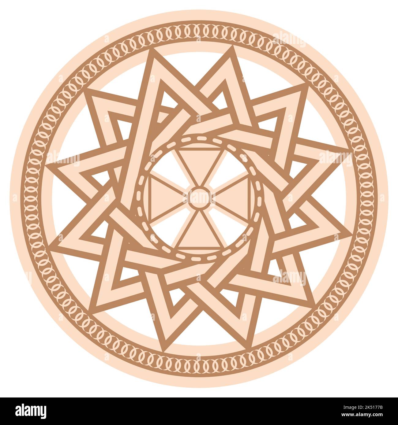 The star of ertsgamma, a Slavic symbol decorated with an ornament in a ...