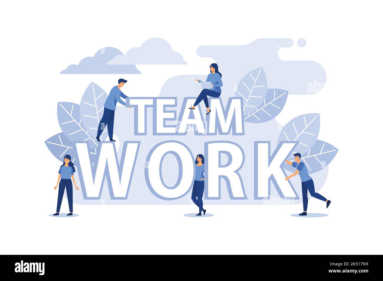 businessmen together build word teamwork, abstract design graphic ...