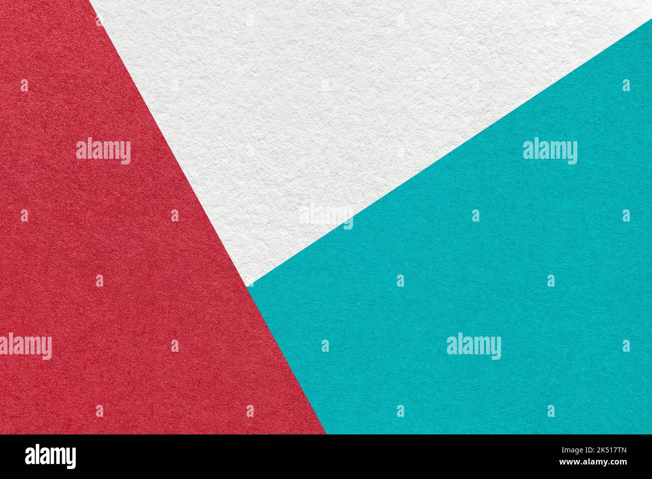 Texture of craft white, red and cyan shade color paper background ...
