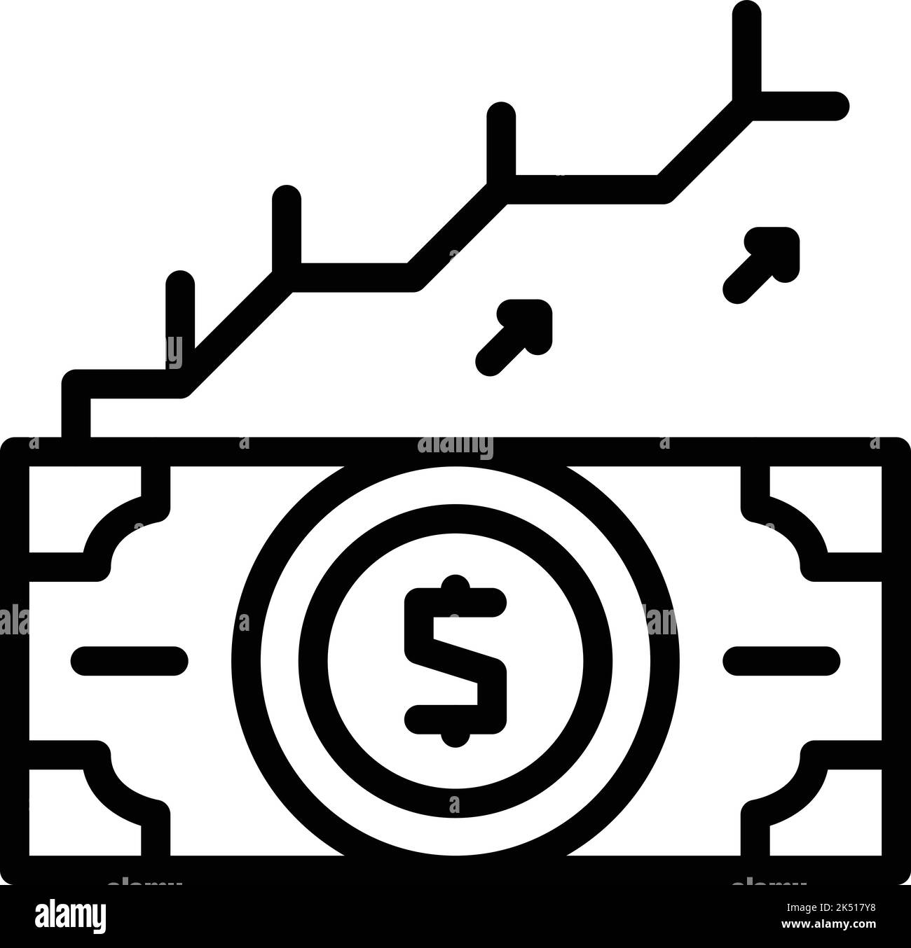 Cash grow icon outline vector. Payment digital. Money bank Stock Vector ...