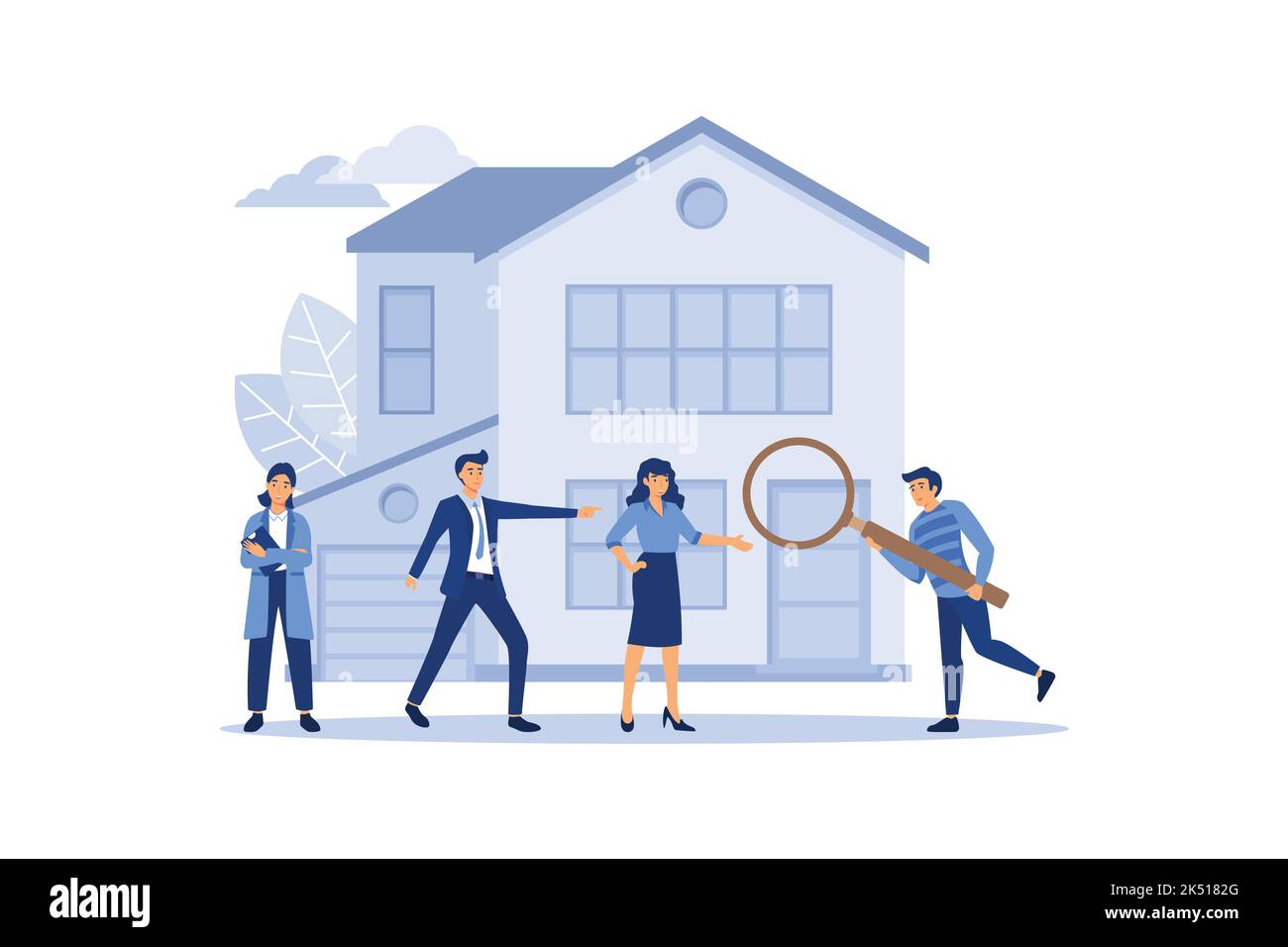 Real estate business concept, choosing and finding a home. flat Vector ...