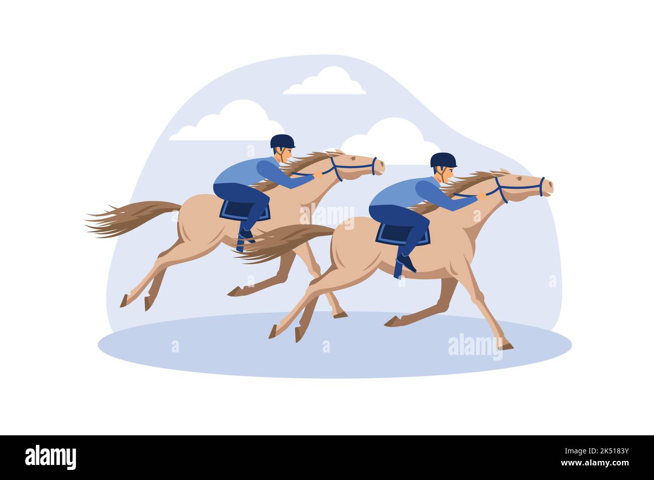 Horse racing. Horse racing competitions. flat vector illustration Stock ...
