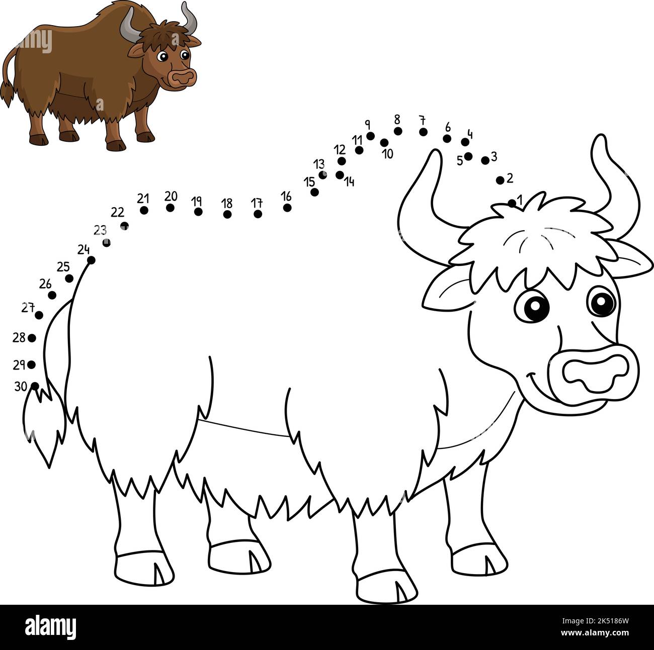 Dot to Dot Yak Animal Isolated Coloring Page Stock Vector Image & Art ... Dot to Dot Yak Animal Isolated Coloring Page Stock Vector Image & Art ...