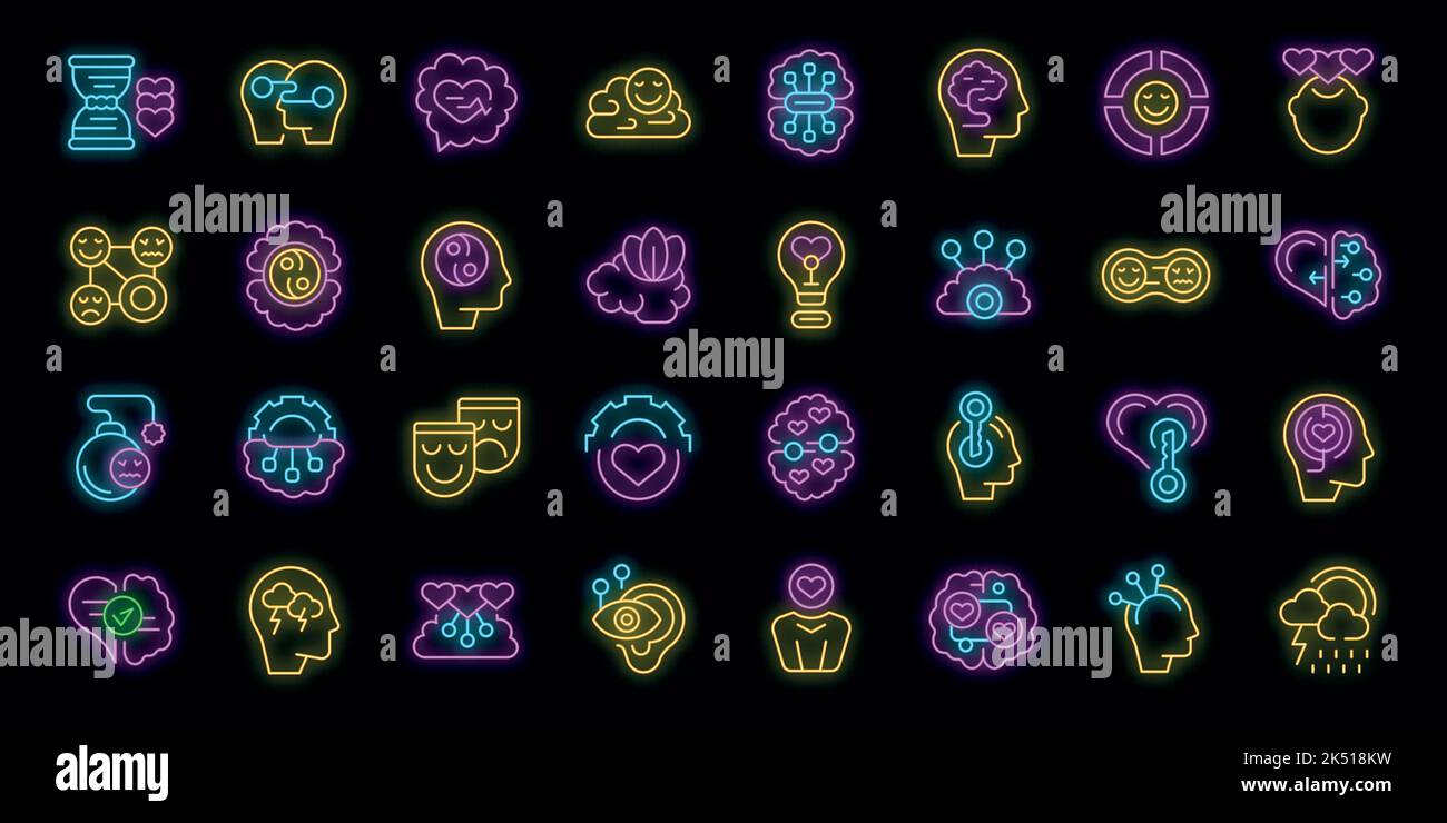 Emotional intelligence icons set outline vector. Control feeling. Work ...