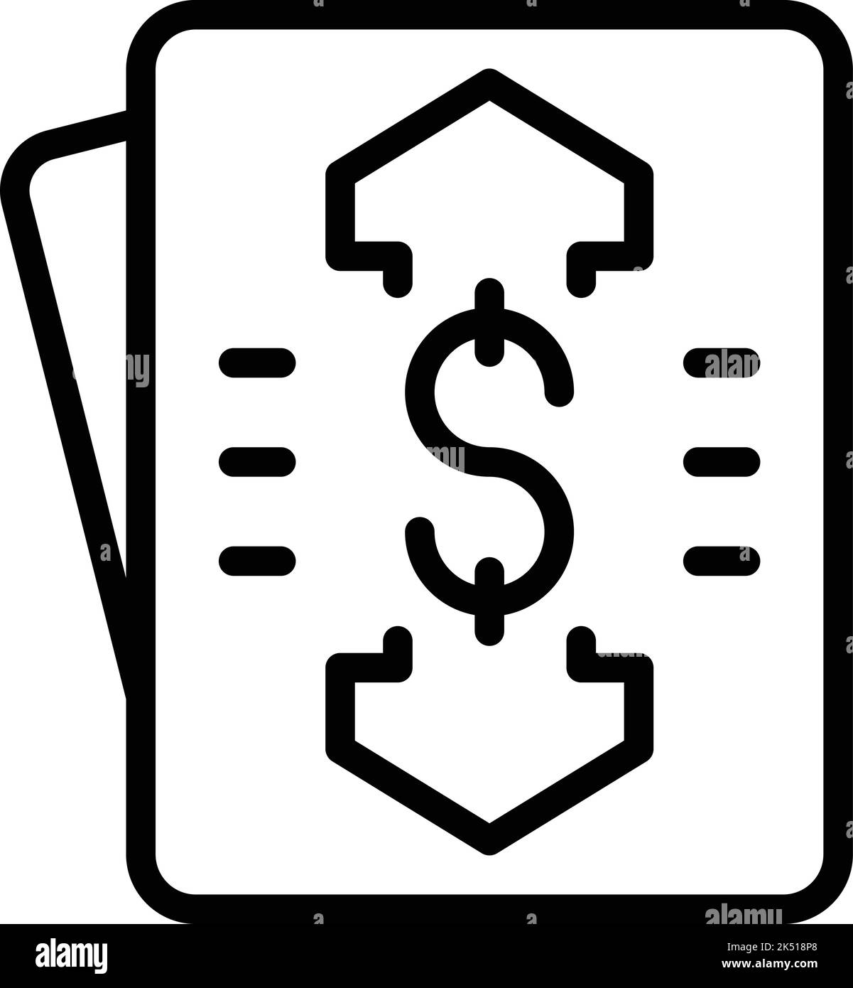 Money card icon outline vector. Grow fund. Loan chart Stock Vector ...