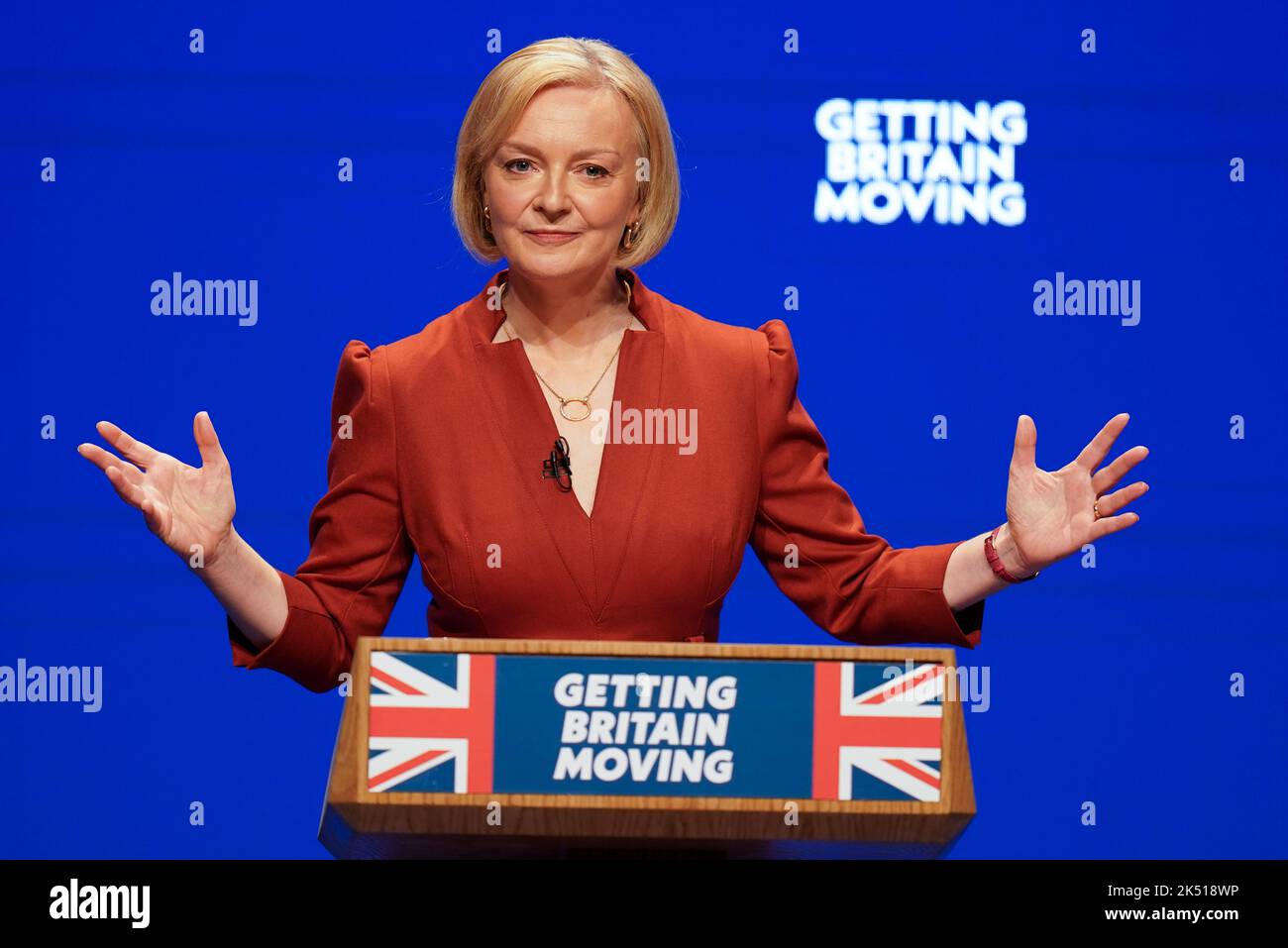 Prime Minister Liz Truss delivers her keynote speech at the ...