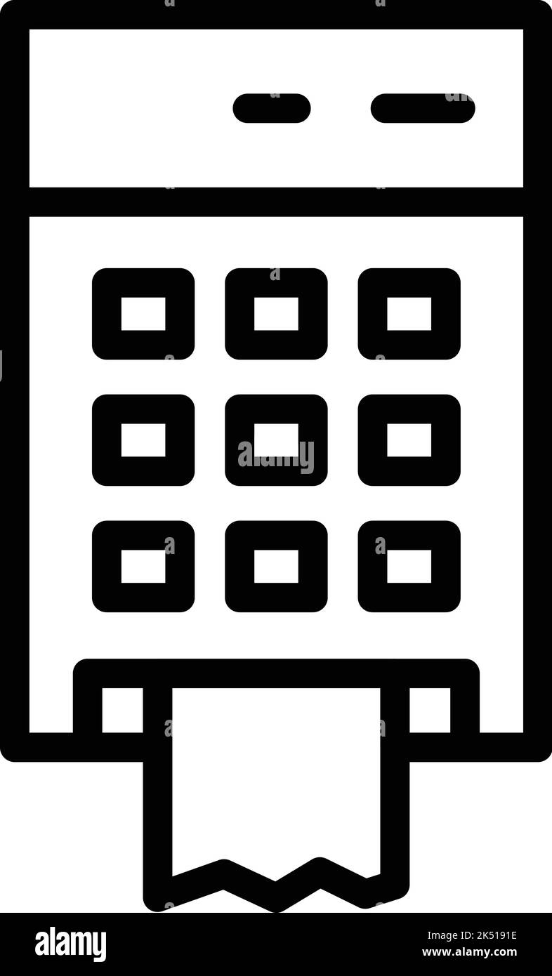 Pos terminal icon outline vector. Bank money. Digital card Stock Vector ...
