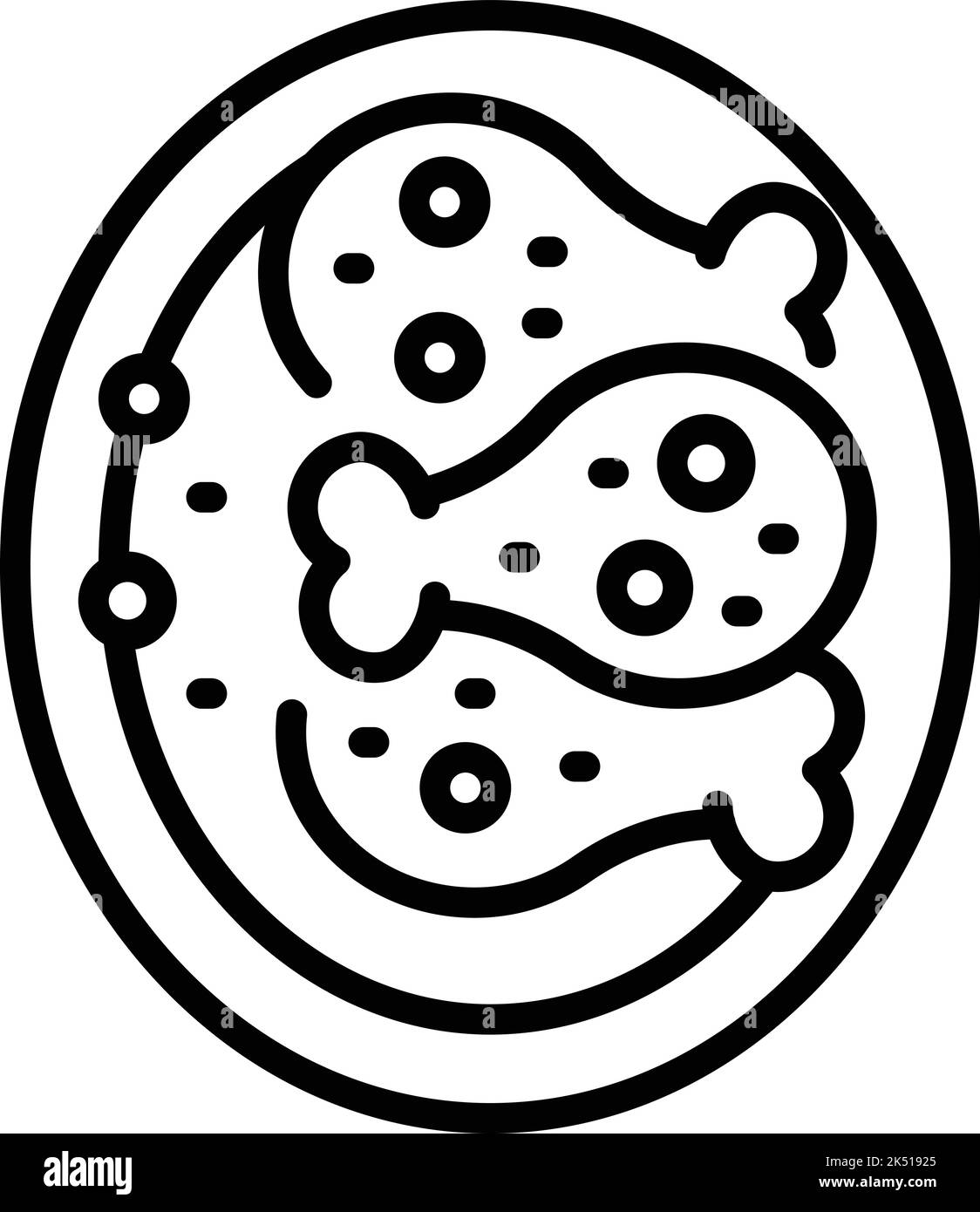 Caribbean chicken icon outline vector. Plate dish. Haiti cuba Stock ...