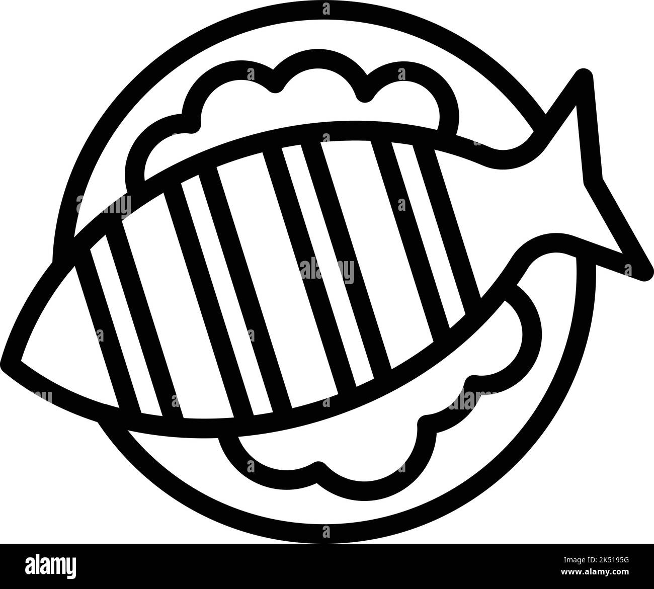 River fish bbq icon outline vector. Food chicken. Dish dinner Stock ...