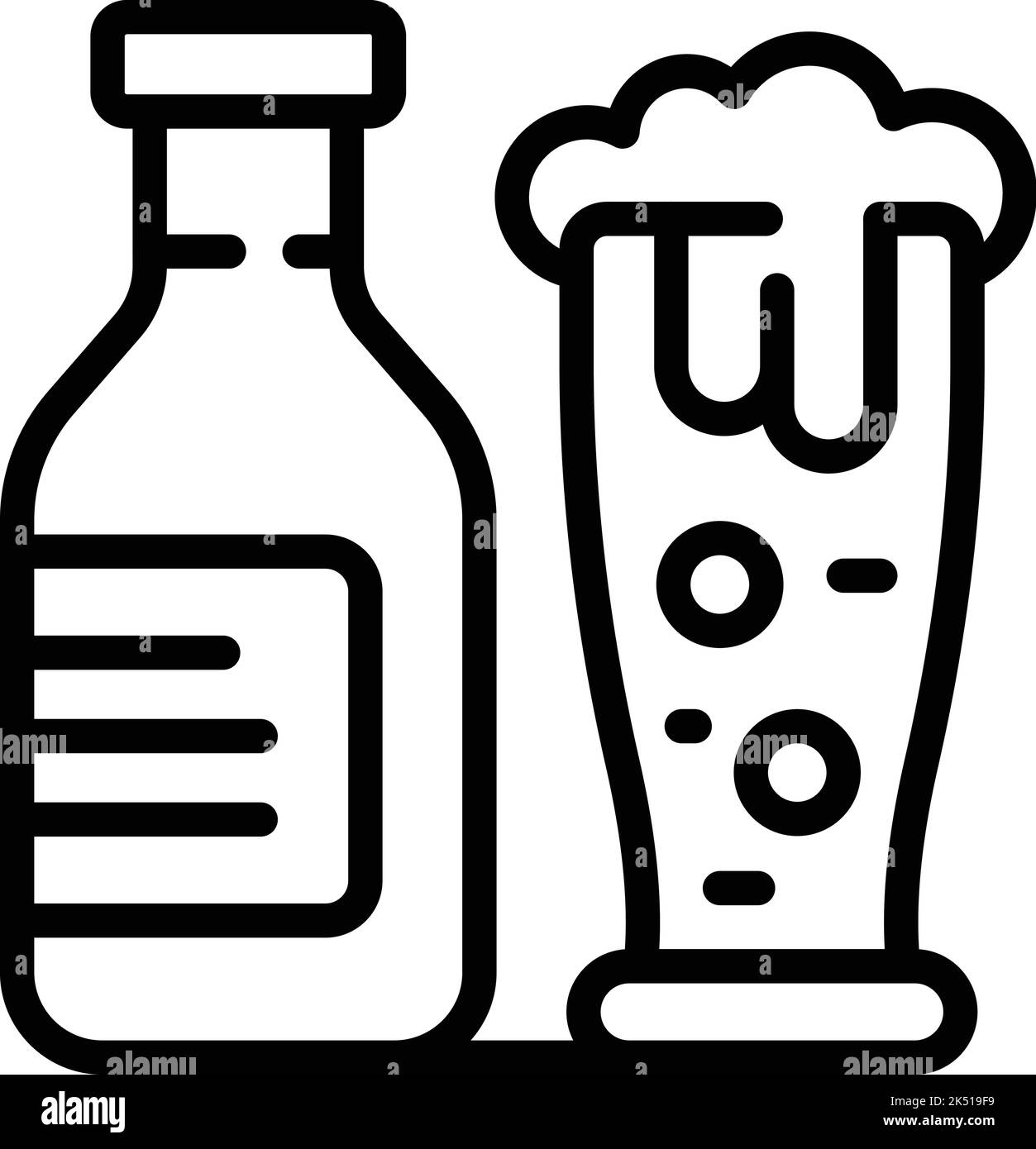 Beer bottle icon outline vector. Food cuisine. Potato restaurant Stock ...