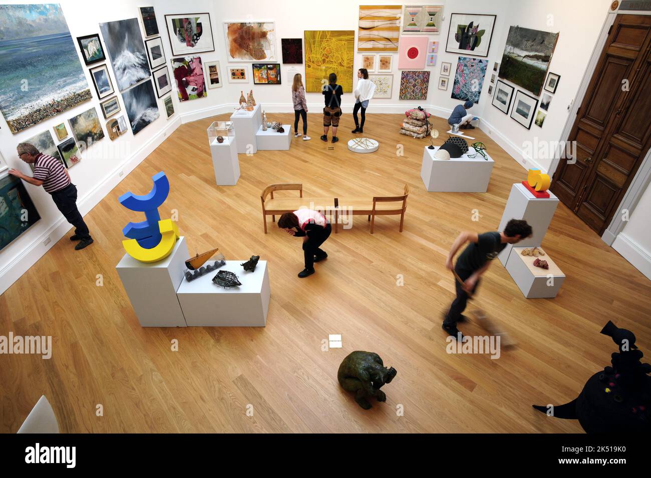 Final preparations are made ahead of the annual open exhibition at the RWA (Royal West of ...