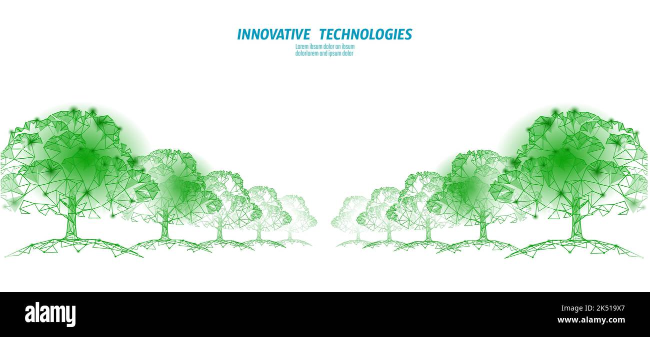 Low poly tree park alley wood. Ecology save nature forest concept ...