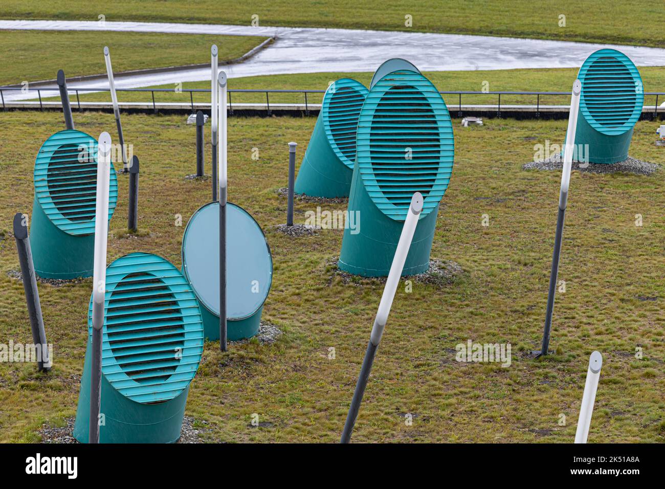 ventilation pipe with grating in the park Stock Photo - Alamy