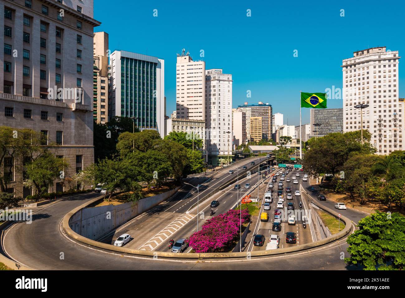 View of Anhangabau Valley in Sao Paulo City, Brazil Stock Photo - Alamy