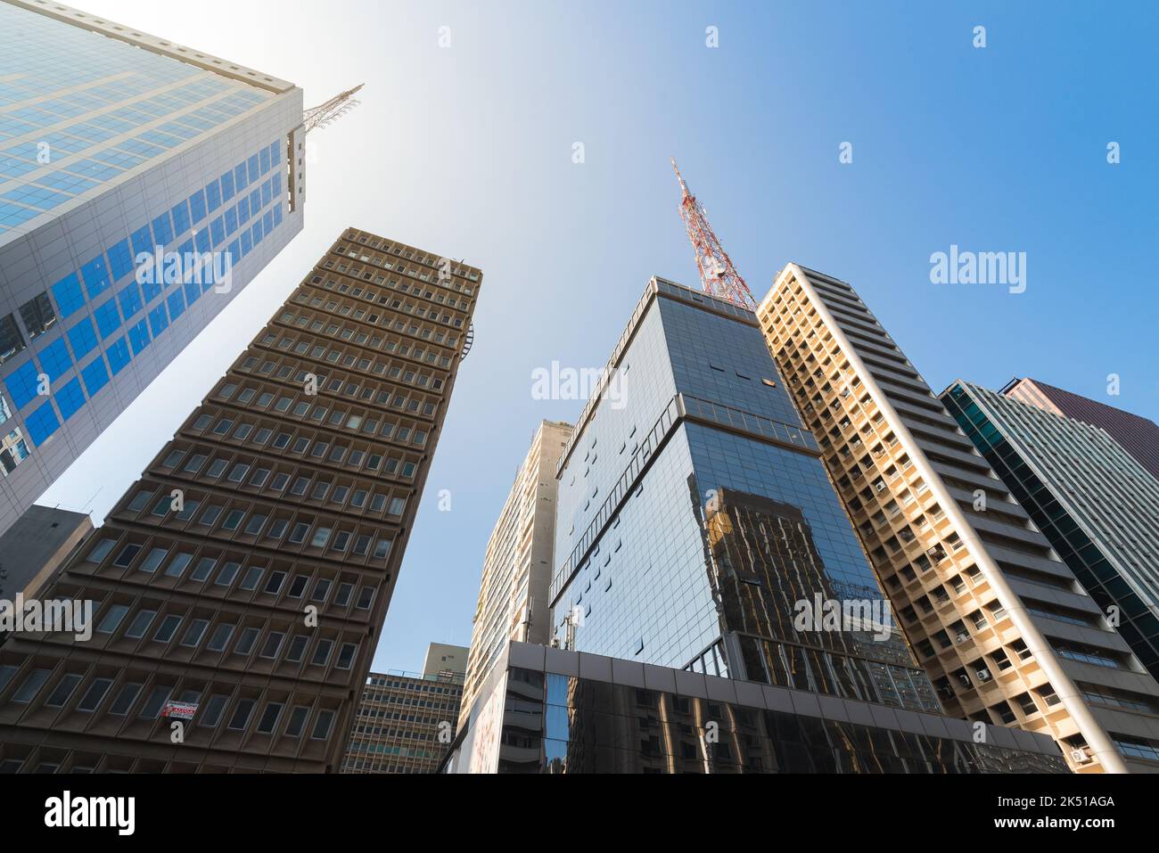 Modern Architecture Office Buildings in Paulista Avenue in Sao Paulo ...