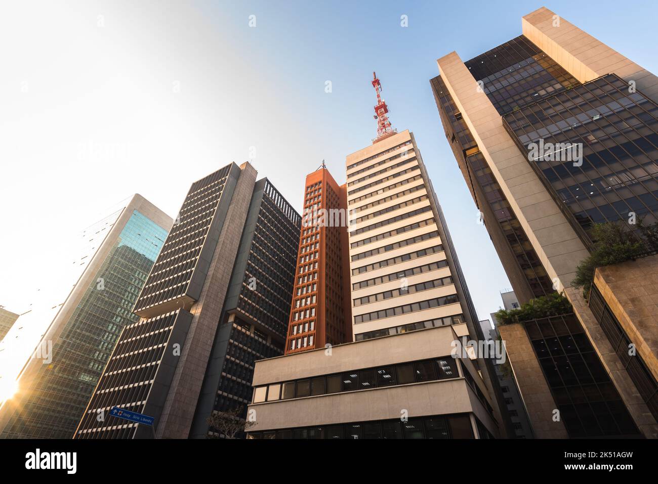 Modern Architecture Office Buildings in Paulista Avenue in Sao Paulo ...