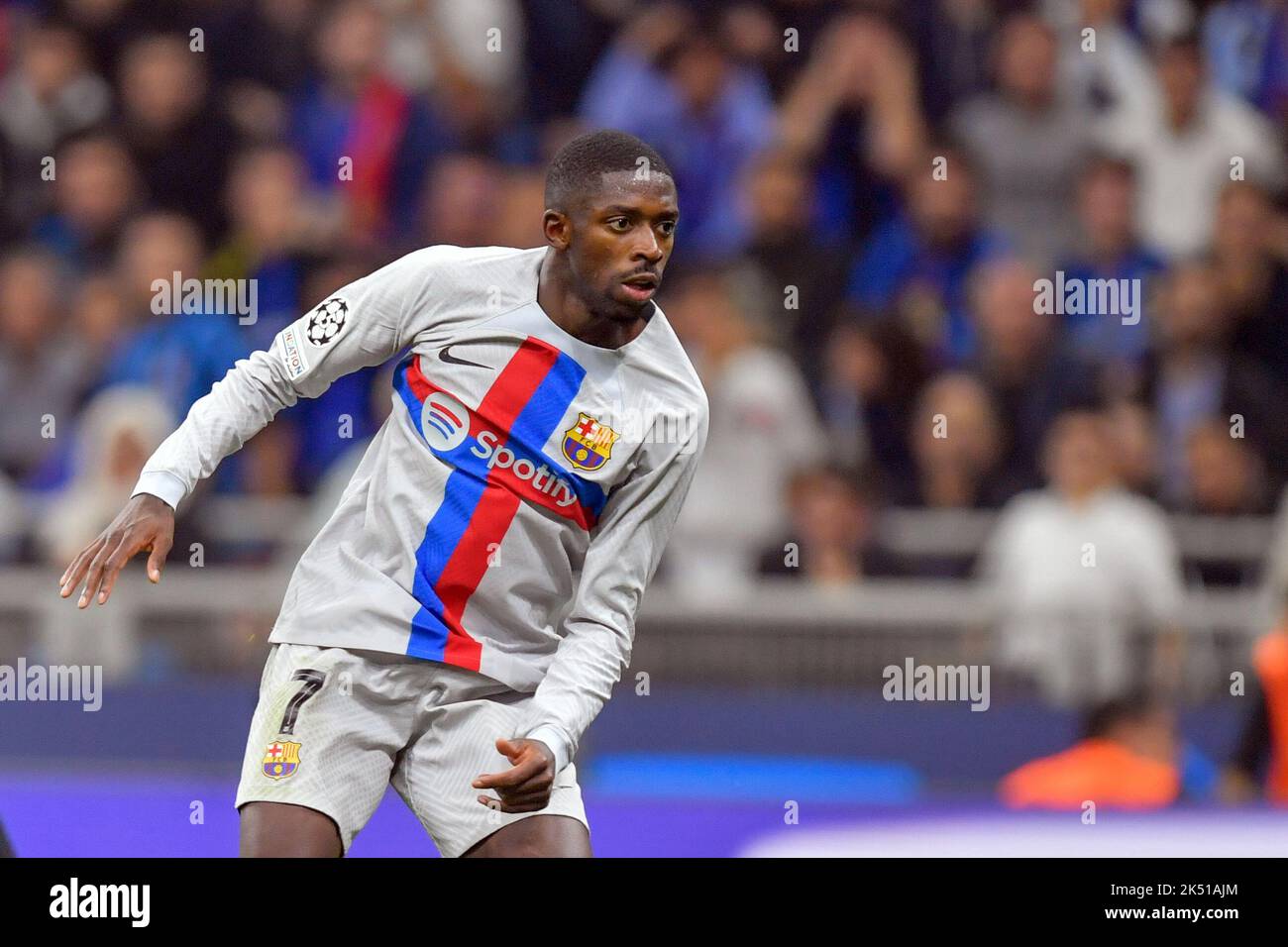 Milano, Italy. 04th Oct, 2022. Ousmane Dembele (7) of Barcelona seen ...