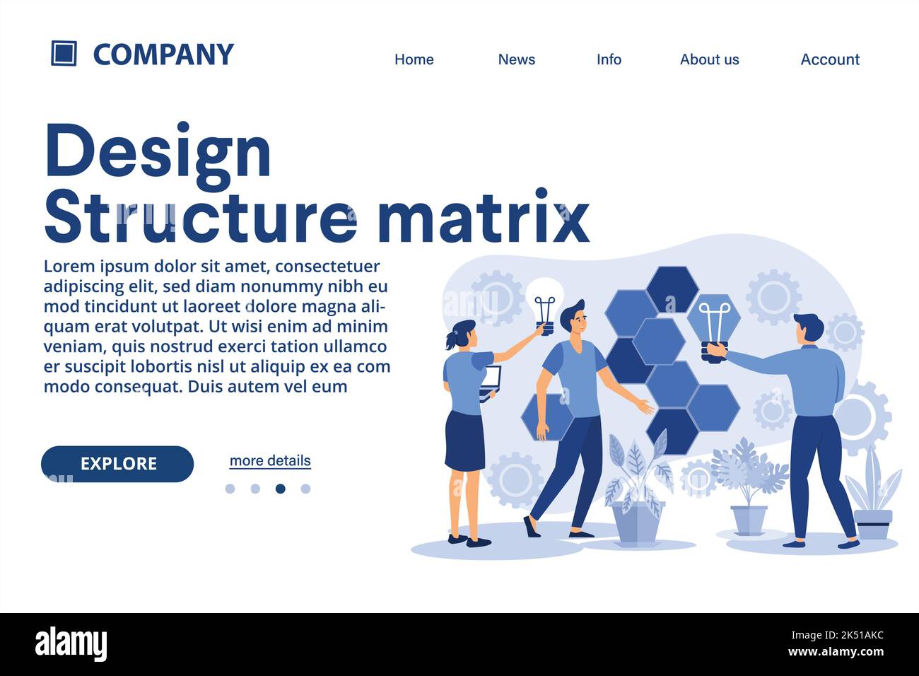 Design structure matrix illustration Suitable for web landing page, ui ...