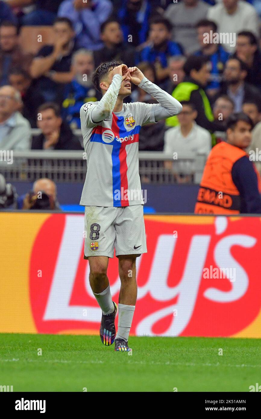 Milano, Italy. 04th Oct, 2022. Pedri (8) of Barcelona seen during the ...
