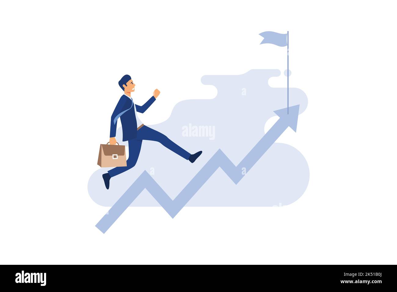 Running towards the goal. Business vector illustration Stock Vector ...