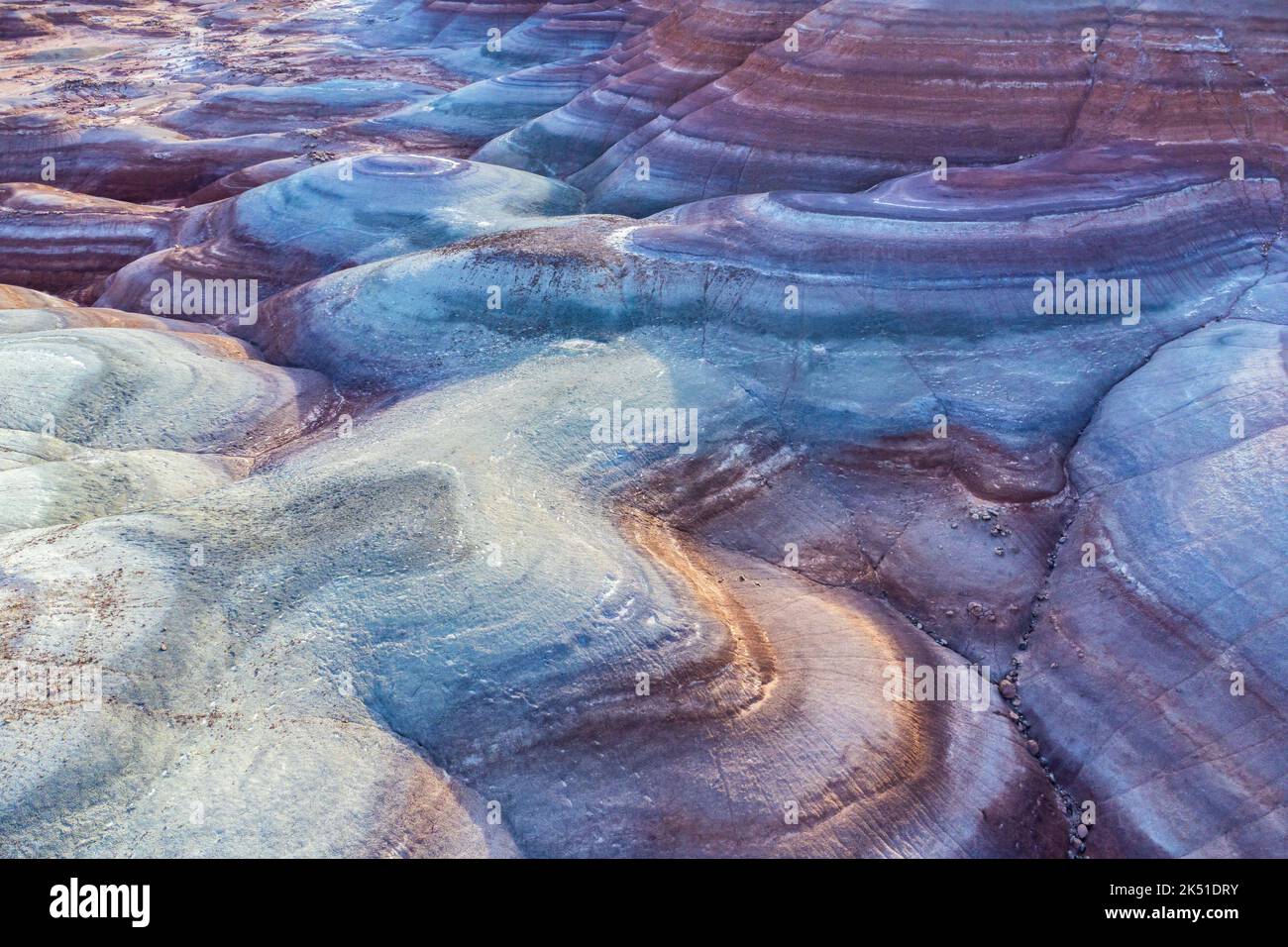 Amazing aerial view of colorful unusual Bentonite Hills located in ...