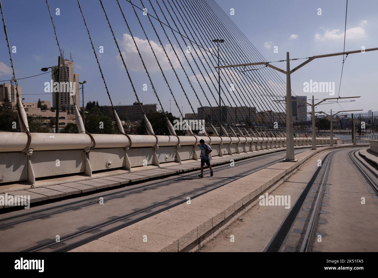 Jerusalem light rail bridge hi-res stock photography and images - Alamy