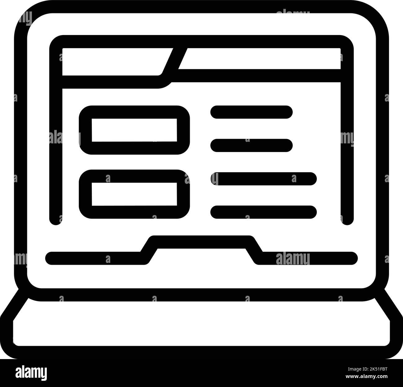 Computer online registration icon outline vector. Form account. Web register Stock Vector Image ...