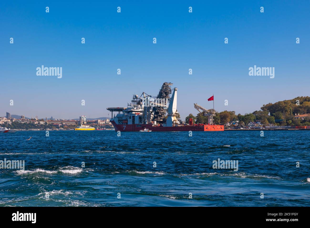 Seven Arctic Pipe Layer ship in Istanbul. Turkey's Black Sea natural ...