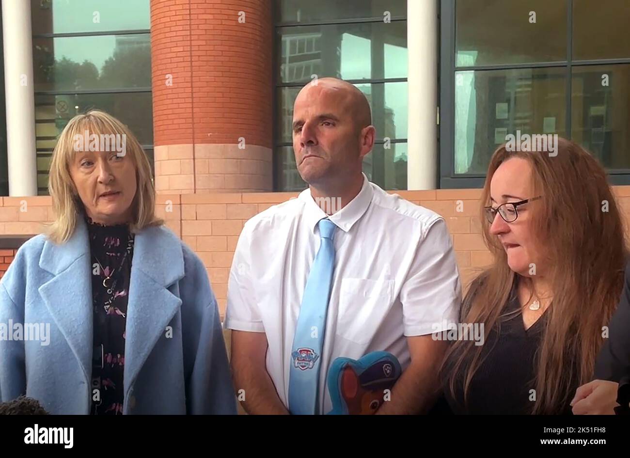 BEST QUALITY AVAILABLE Screen grab from a PA Video of (left to right ...