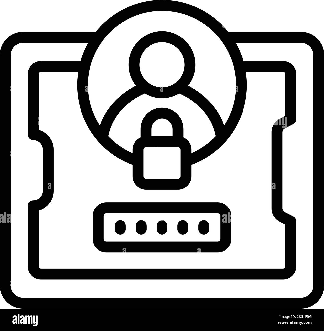 Fast login icon outline vector. Form register. Computer account Stock ...