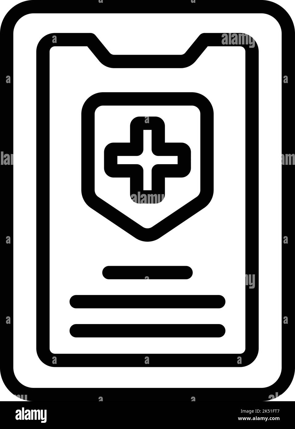 Medical phone login icon outline vector. Account form. Web page Stock ...