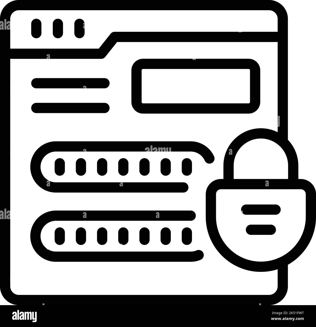 Lock online registration icon outline vector. Computer account. Form web Stock Vector Image ...