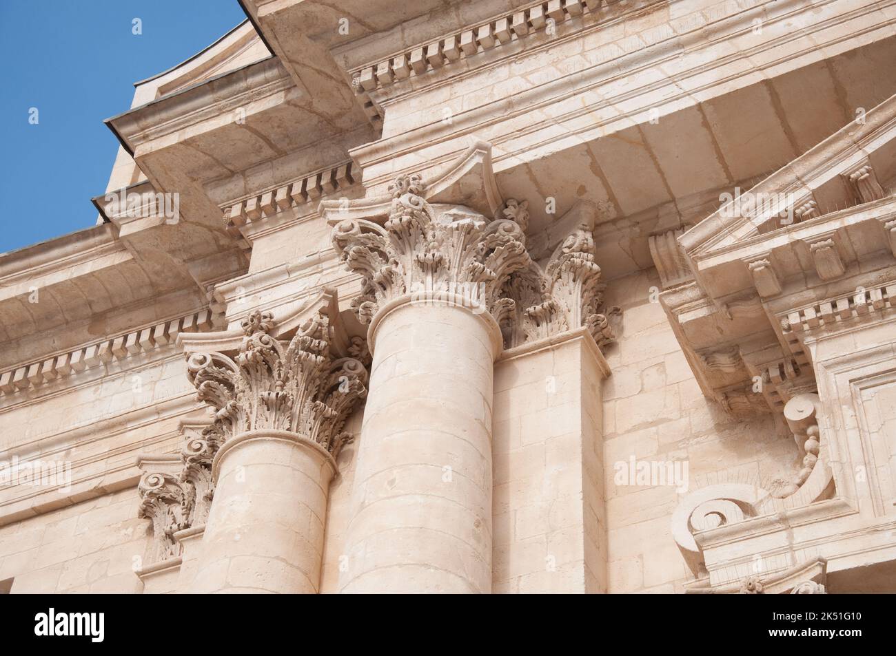 Detail of Facade, Mother Church, Rosolini, Province of Siracusa ...