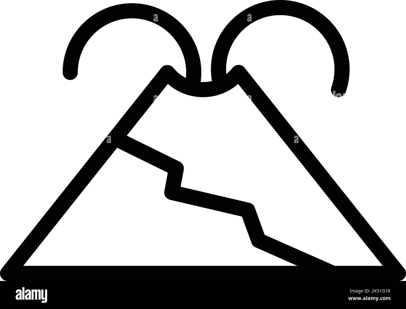 Ash lava icon outline vector. Volcanic eruption. Fire landscape Stock ...