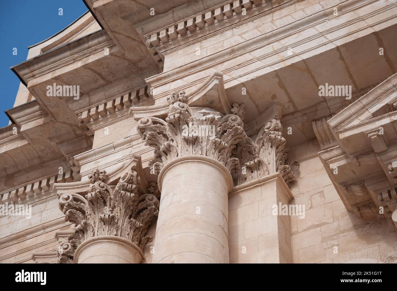 Detail of Facade, Mother Church, Rosolini, Province of Siracusa ...