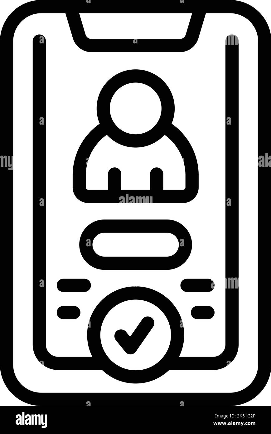 Login smartphone icon outline vector. Form account. User digital Stock ...
