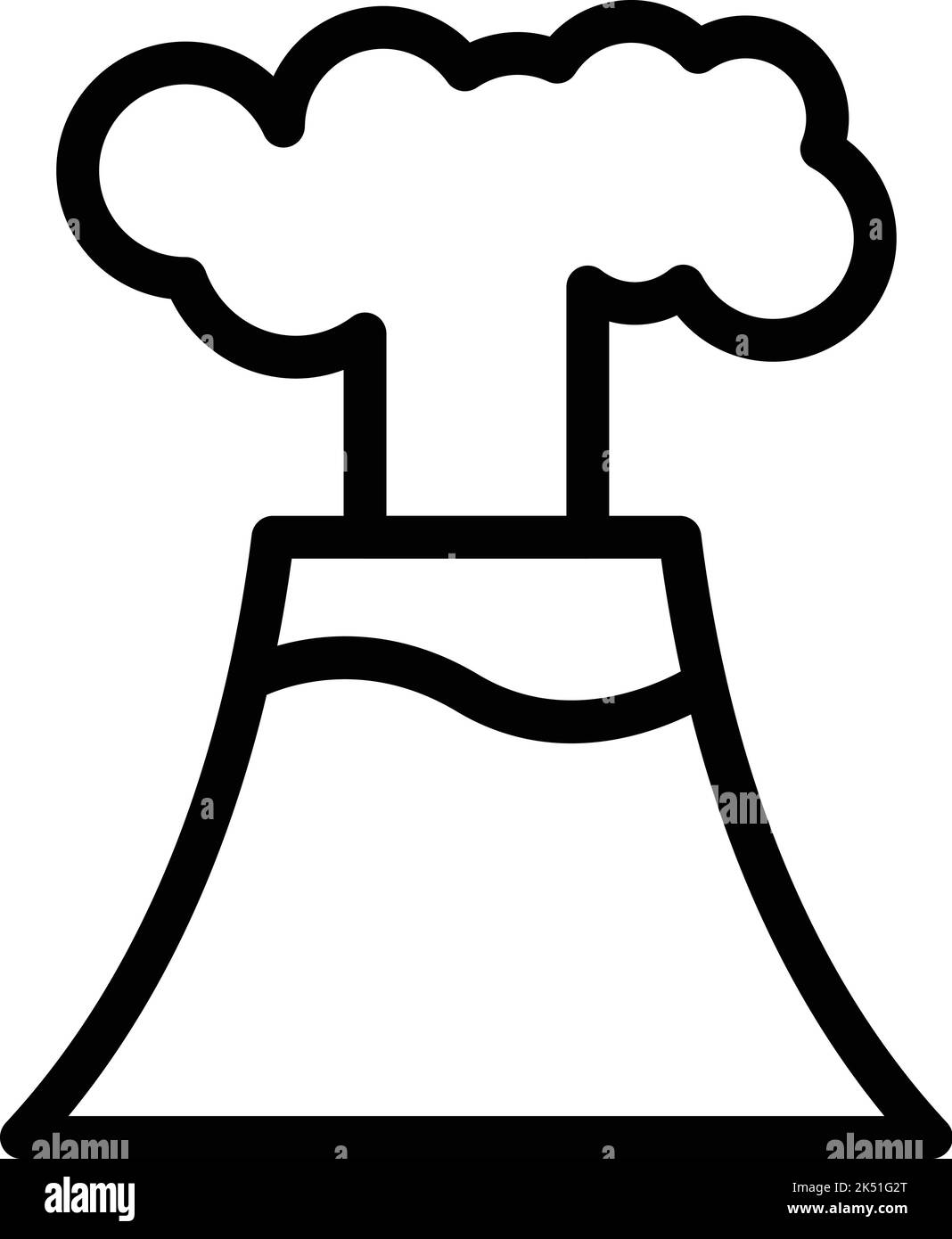 Volcano explosion icon outline vector. Lava fire. Cross island Stock ...